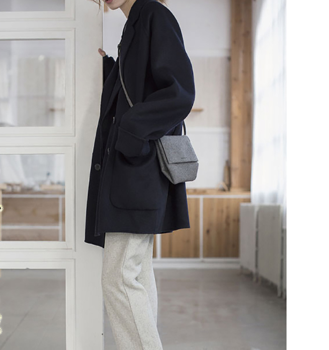 Women Wool Coat, Handmade Mid Length Wool Coat Jacket 2330 ...