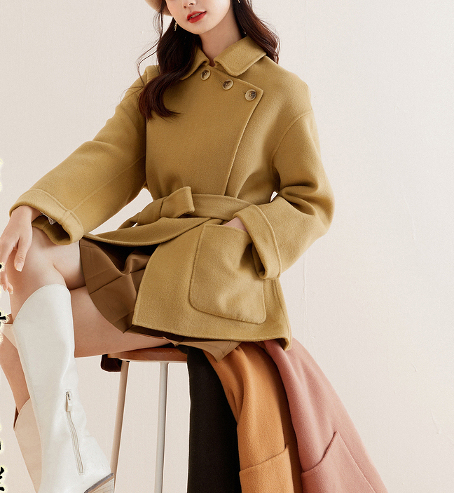 Women Coat Handmade Coat, Double Face Wool Women Coat Jacket /3550 ...