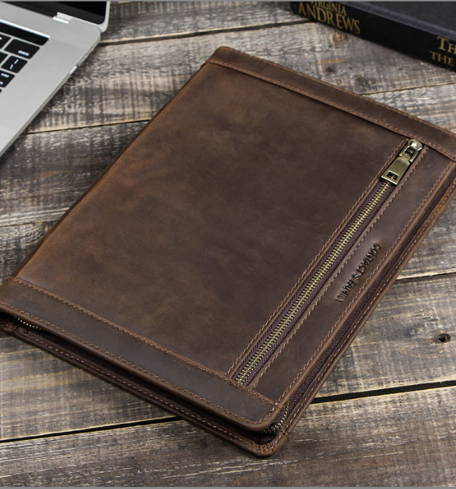 Personalized Men's Leather Portfolio, Organizer Folder, Business Brief ...