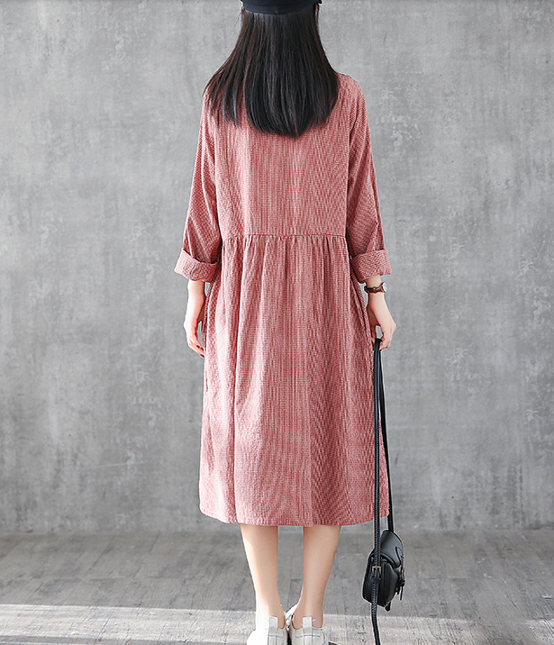 Long Sleeve Summer Spring Cotton Linen Women loose Dresses DZA05253 ...